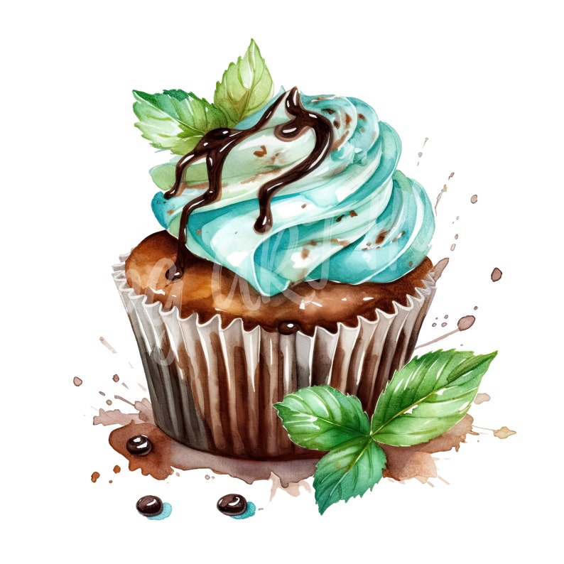 Watercolor Cupcakes Clipart, Cupcake Illustration, Dessert Clipart ...