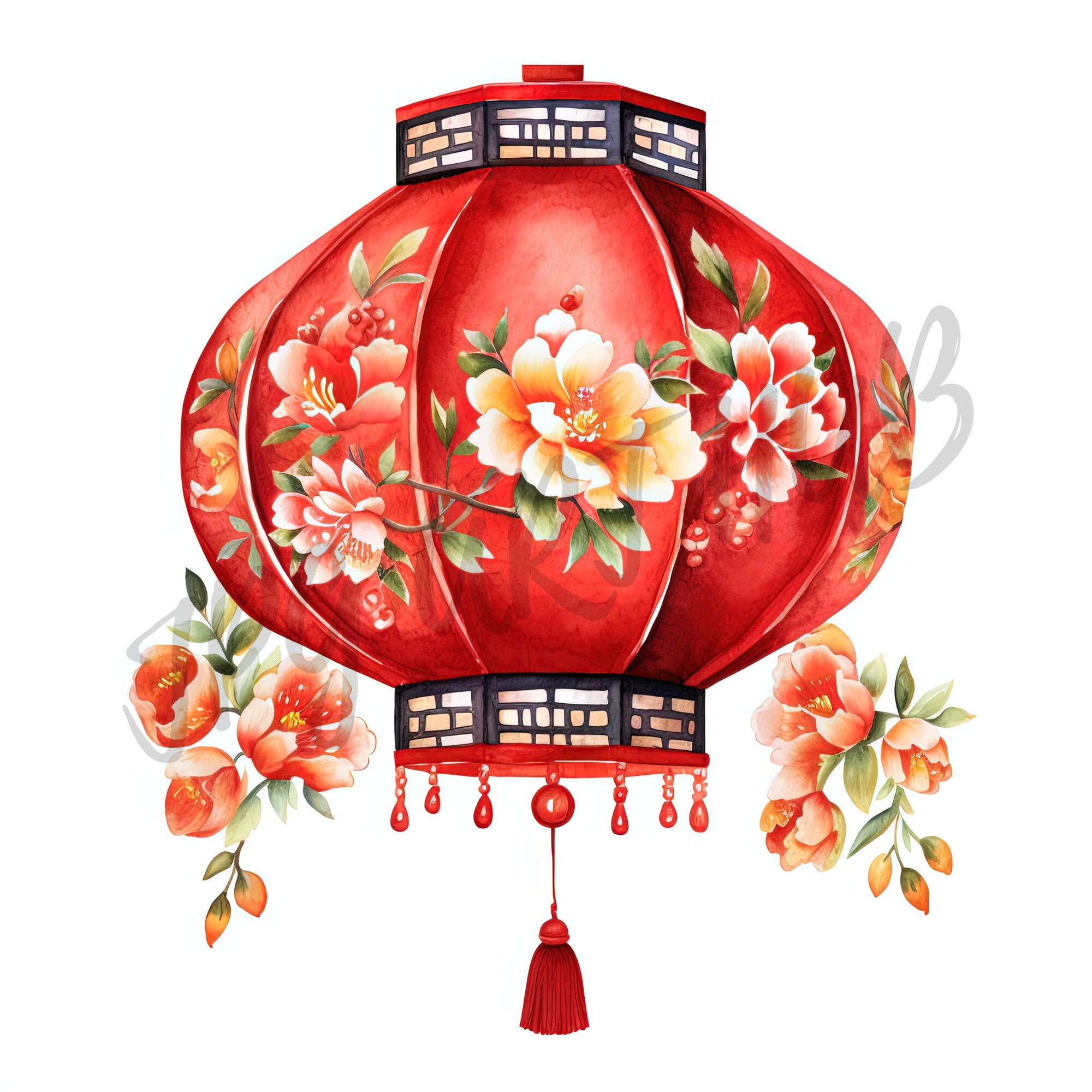 Watercolor Chinese Lanterns Clipart Paper Lantern High - Etsy