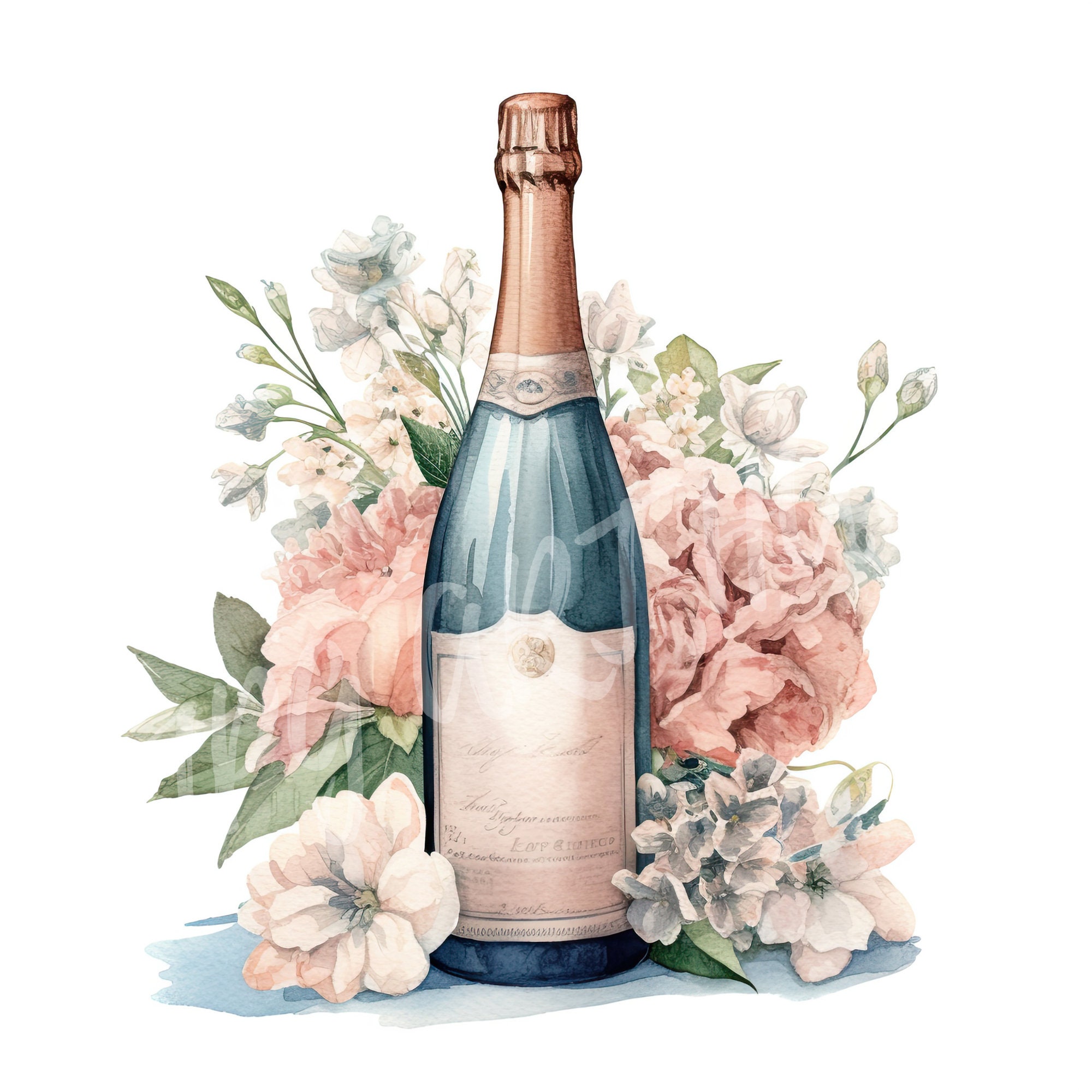 Watercolor Champagne Clipart, Celebration Clipart, High Quality JPG ...