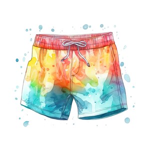 Watercolor Beach Clipart Bundle, Summer Clipart, Palm Clipart, Vacation ...