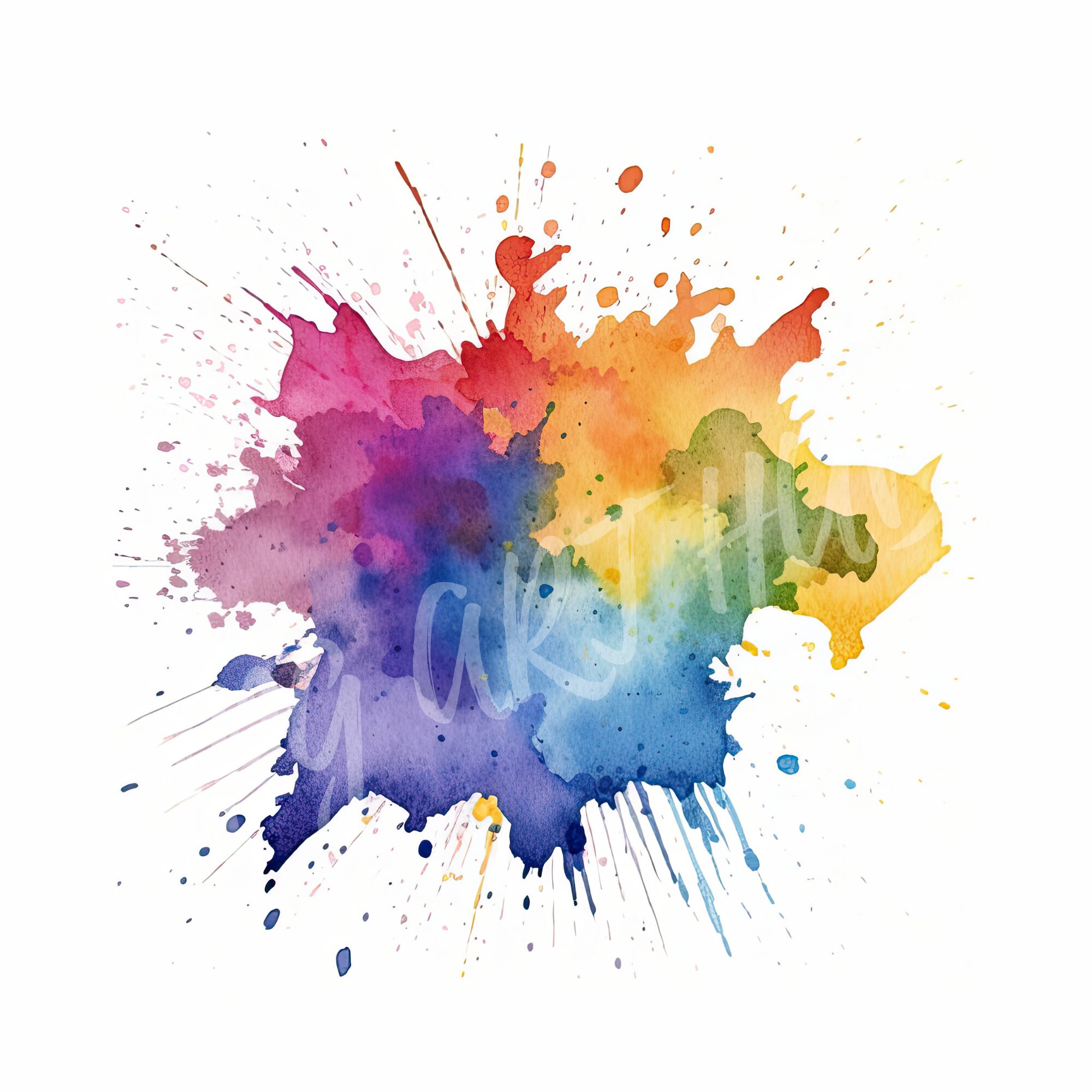 Watercolor Color Splash Clipart High Quality JPG Digital - Etsy