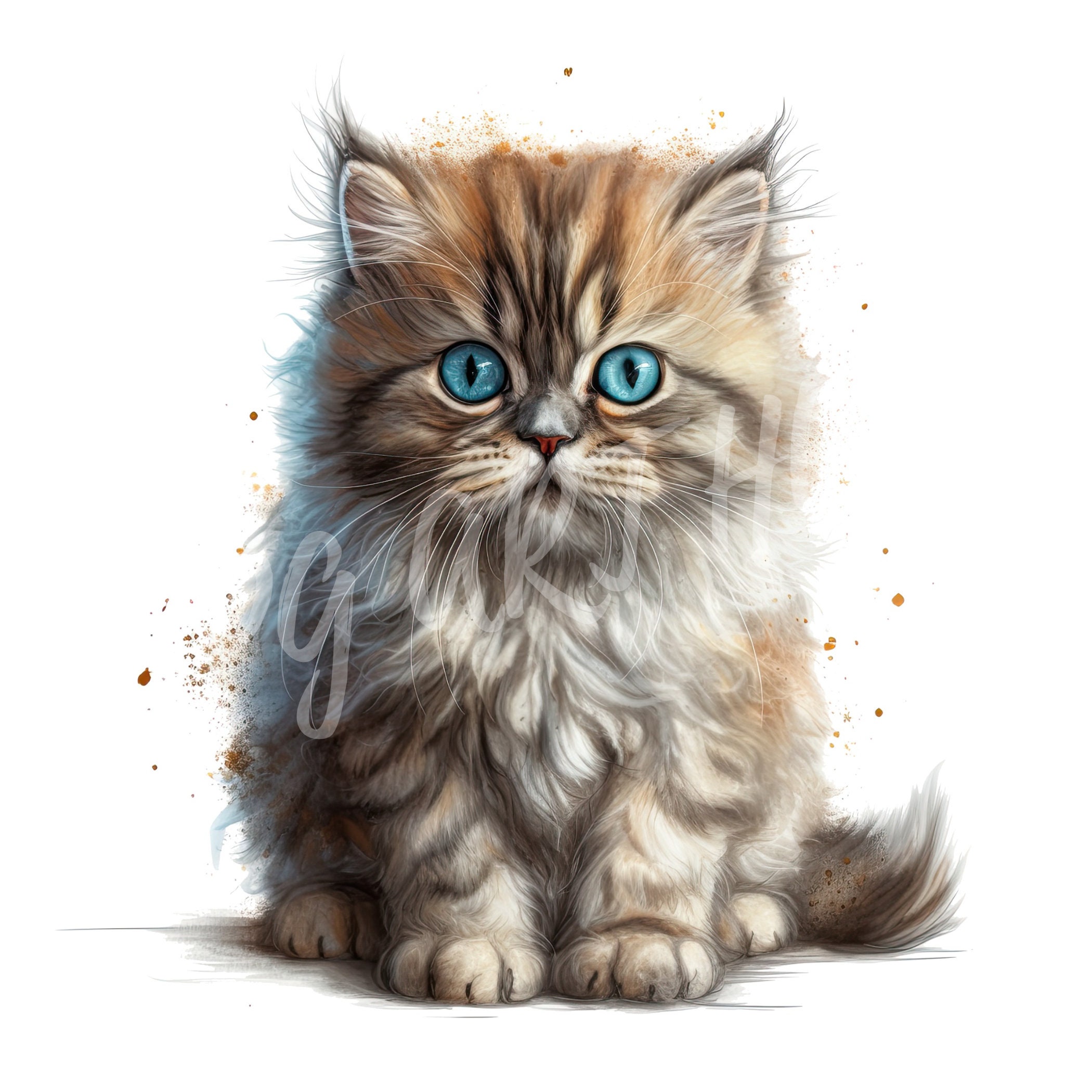 Watercolor Persian Kitten Clipart, Cat Lover, Digital Download, Persian ...
