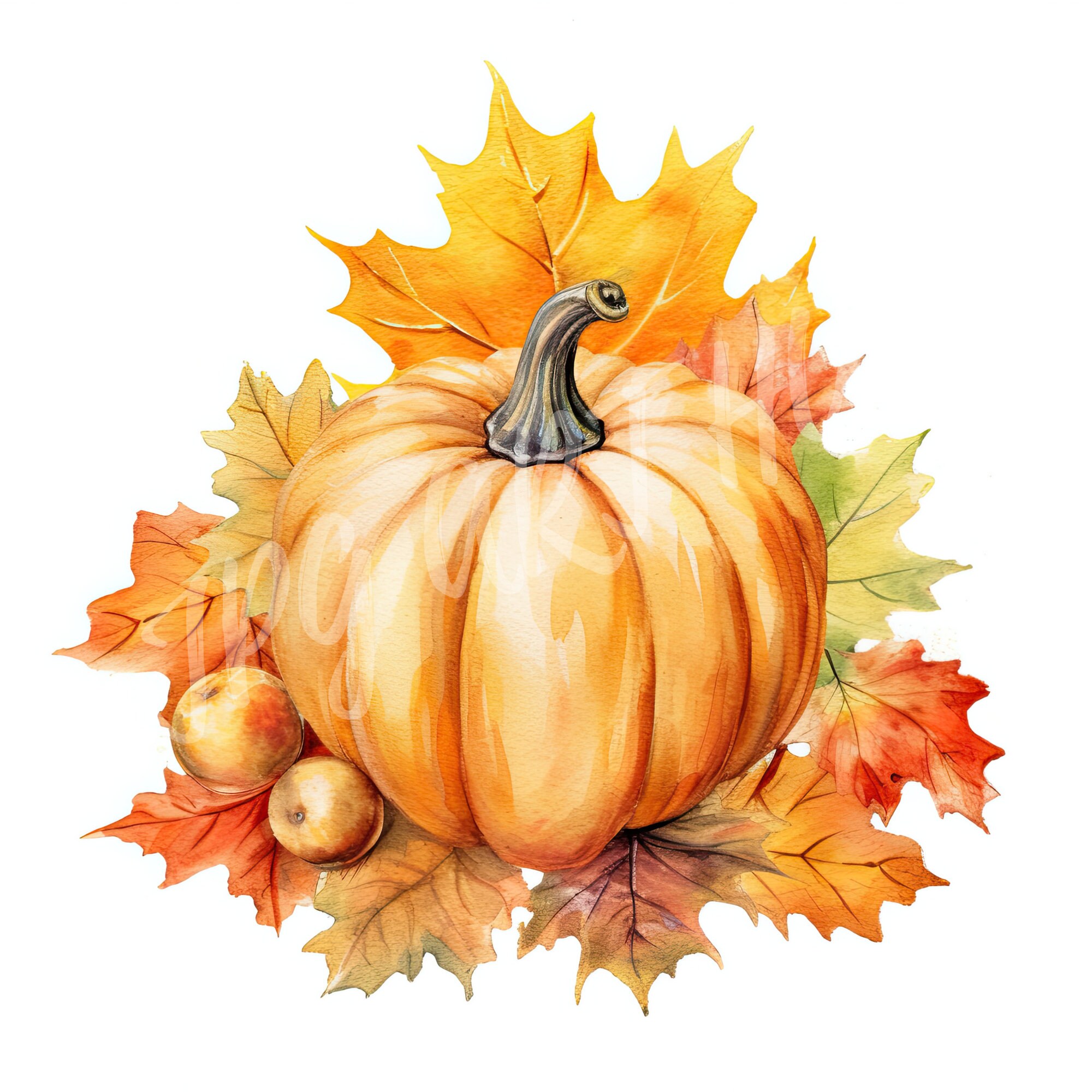 Watercolor Pumpkin Clipart, Fall Clipart Bundle, High Quality JPG ...