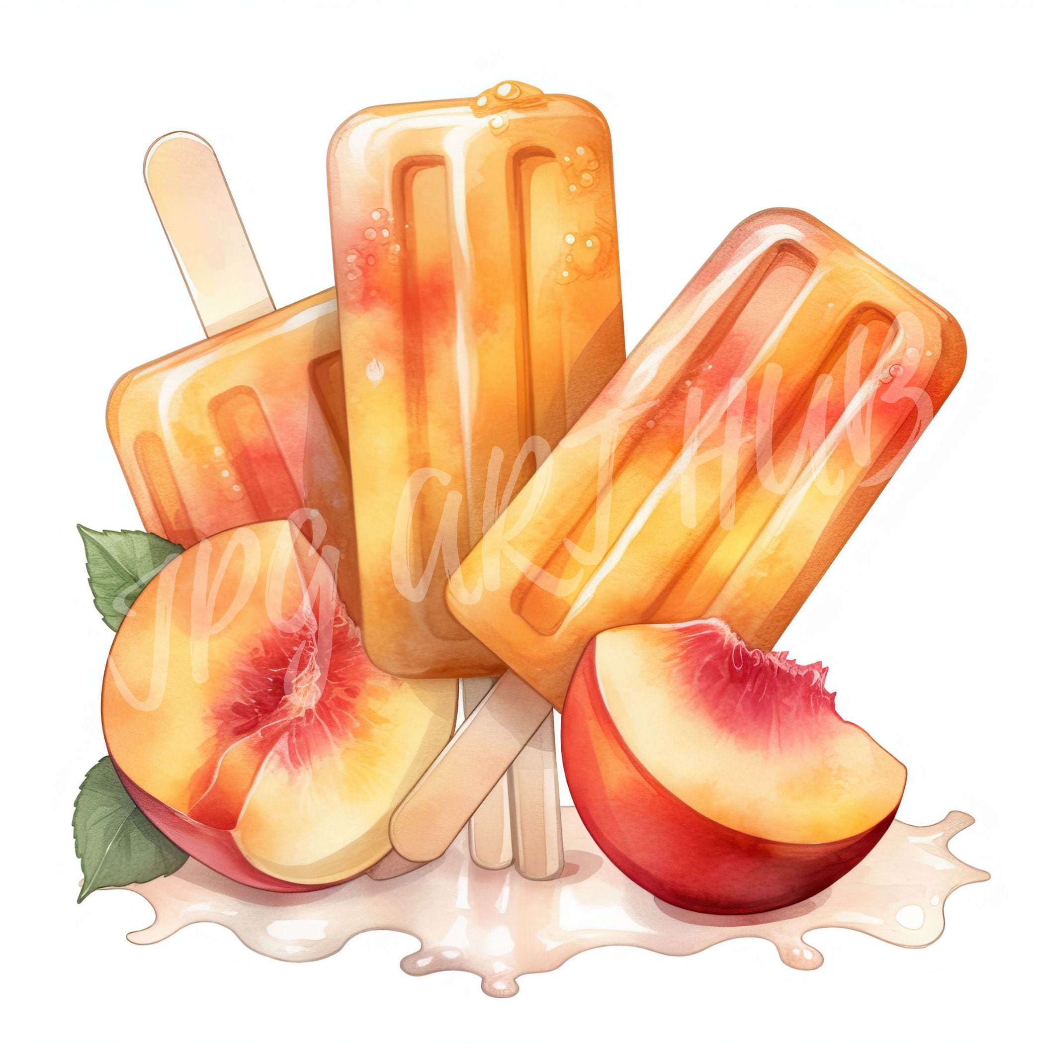 Watercolor Fruit Popsicles Clipart, Summer Popsicle, Watercolor Clipart ...