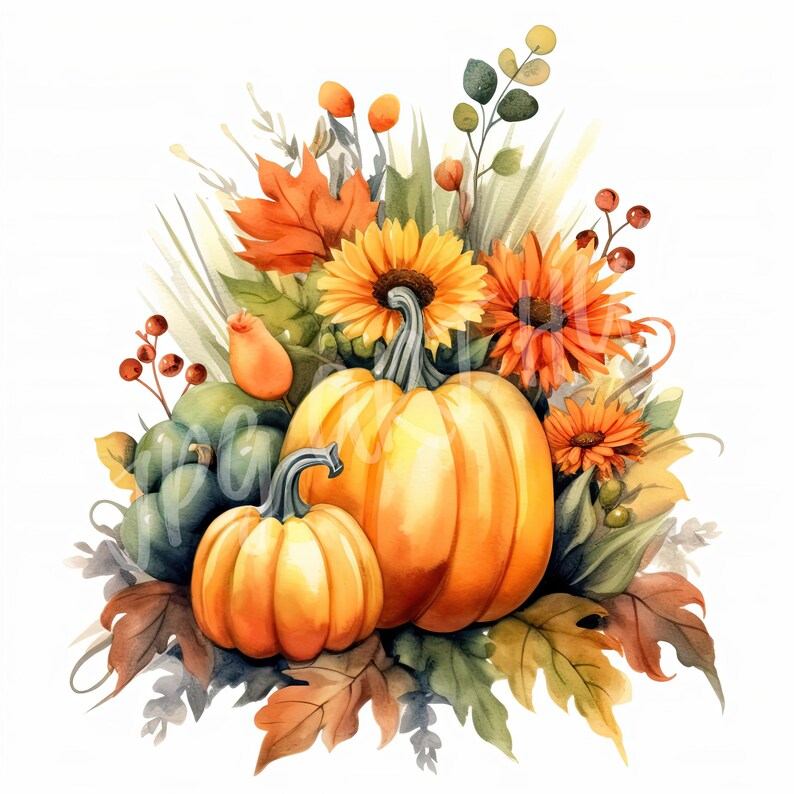 Watercolor Fall Season Clipart Bundle Autumn Clipart High - Etsy