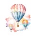 Watercolor Hot Air Balloons Clipart Bundle, Travel Clipart, Digital ...