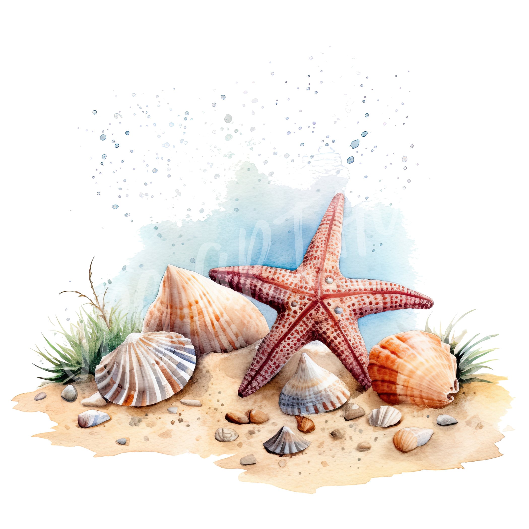 Watercolor Hawaiian Beach Clipart Hawaii Clipart Summer - Etsy