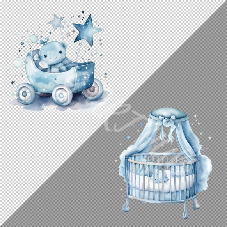 Watercolor Newborn Baby Boy Clipart Bundle, Newborn Clipart, Baby ...