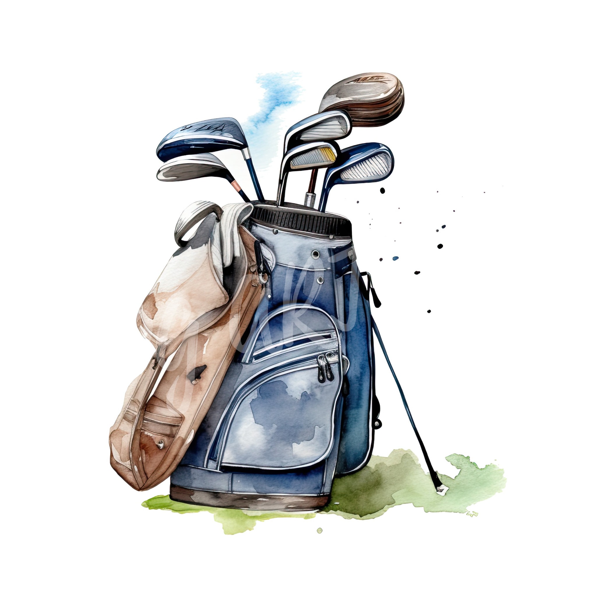 Watercolor Golf Clipart, Golfer Clipart, Golf Gifts, Digital Download ...