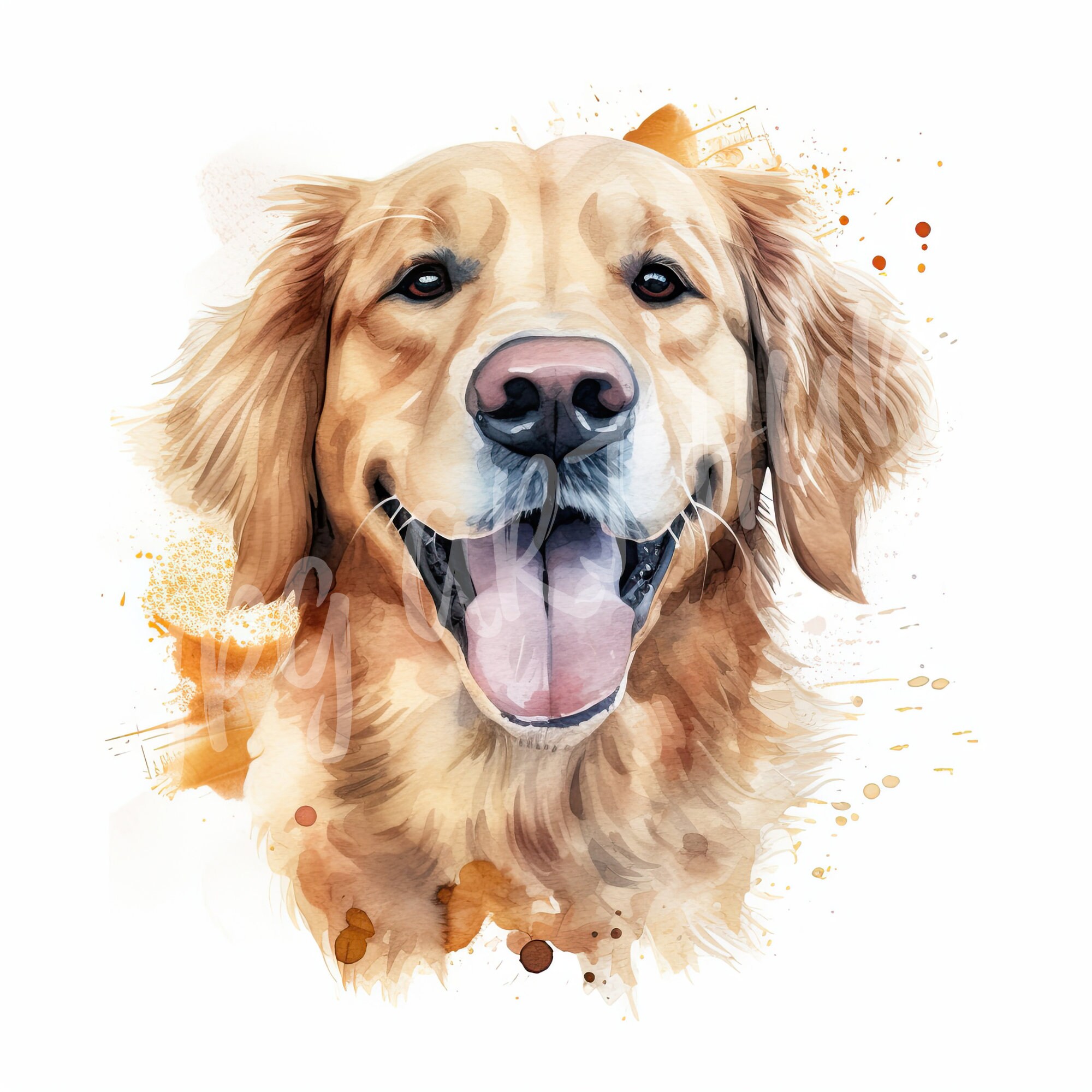 Watercolor Golden Retriever Clipart High Quality JPG Digital - Etsy
