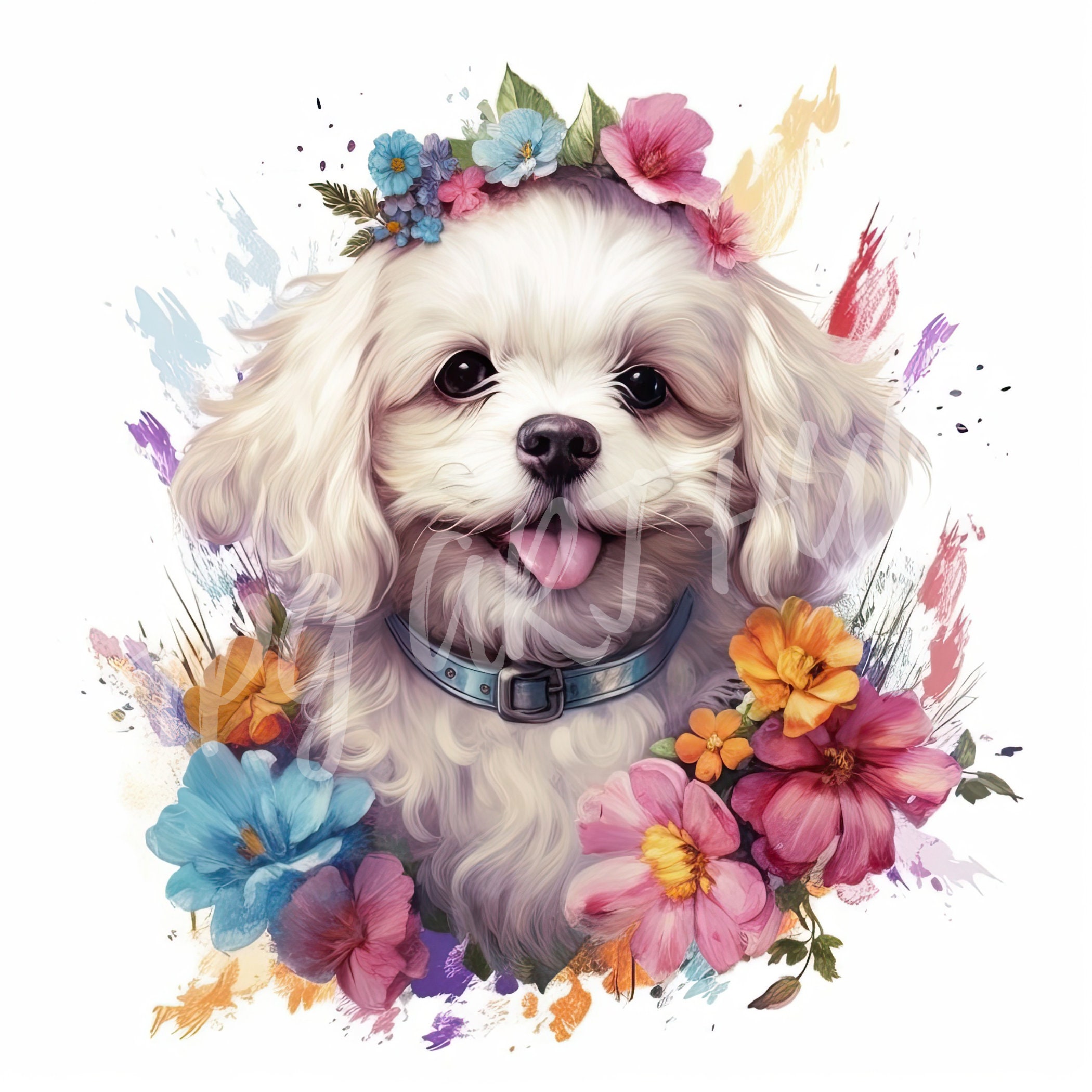 Watercolor Cute Cavachon Clipart, Puppy Clipart, Digital Download, Dog ...