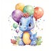 Watercolor Baby Dinosaur Clipart, Birthday Clipart, Watercolor Dinosaur ...
