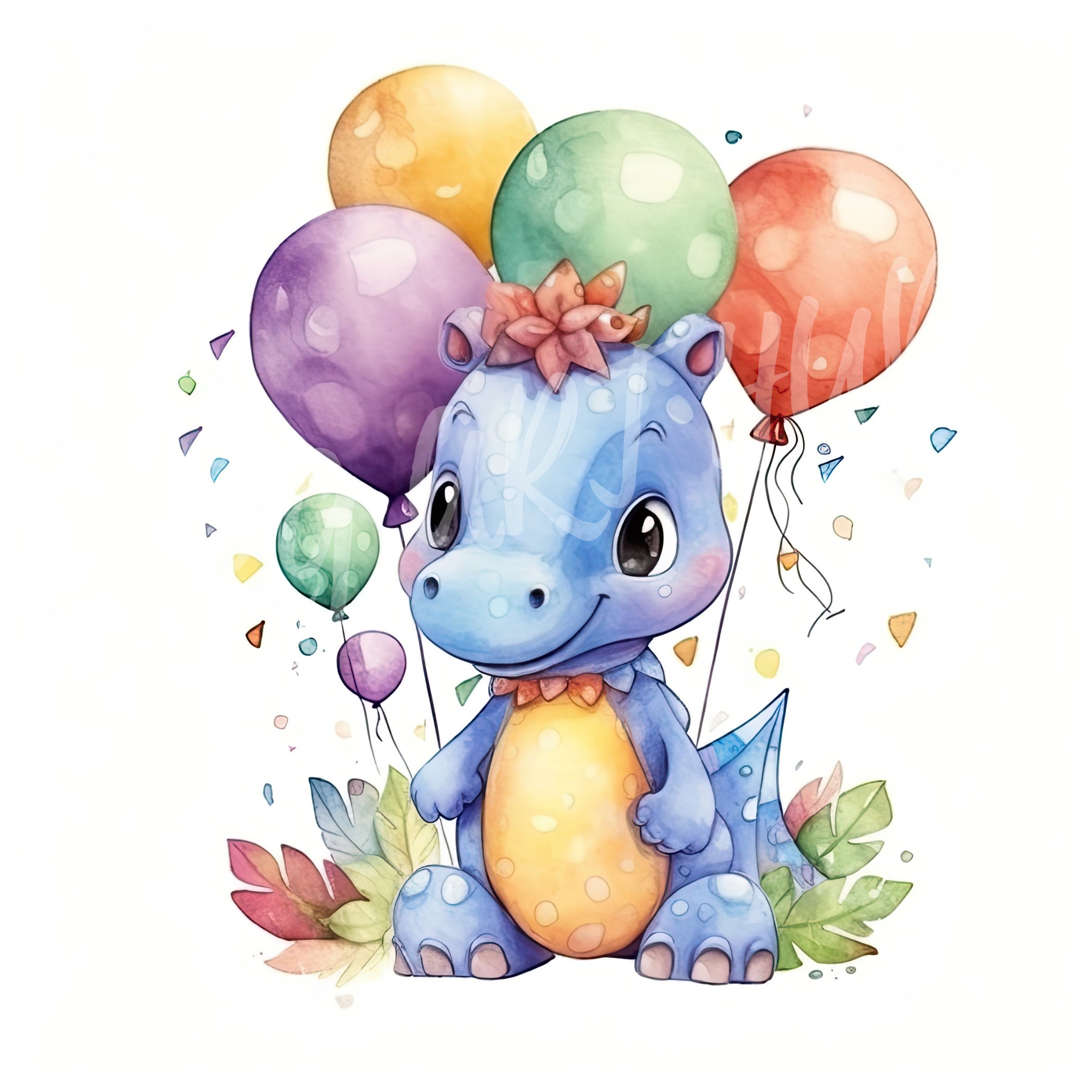 Watercolor Baby Dinosaur Clipart Birthday Clipart Watercolor - Etsy