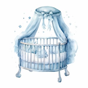 Watercolor Newborn Baby Boy Clipart Bundle, Newborn Clipart, Baby ...