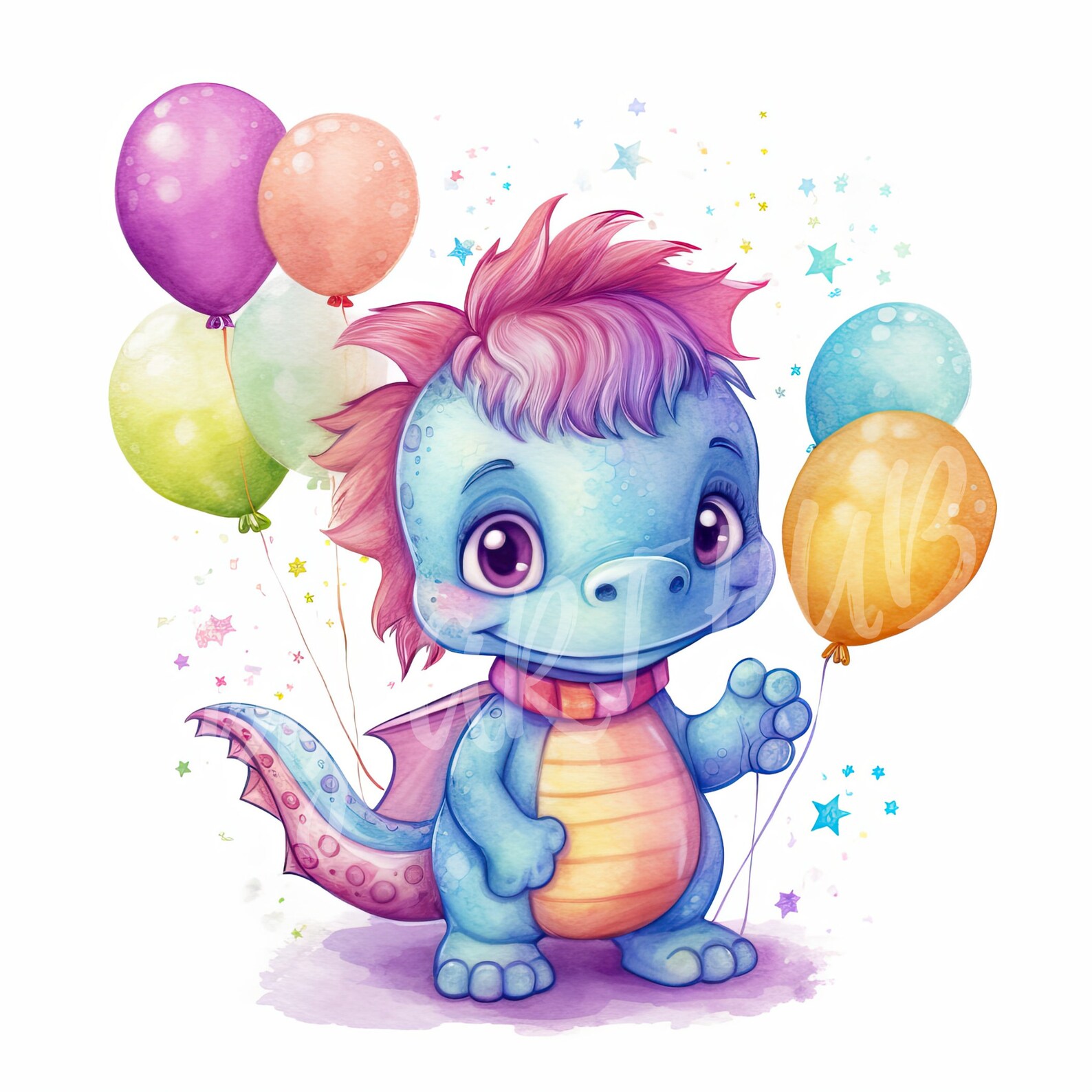 Watercolor Baby Dinosaur Clipart Birthday Clipart Watercolor - Etsy
