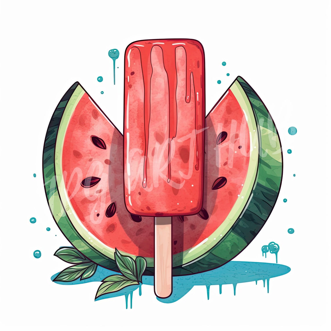 Watercolor Fruit Popsicles Clipart Summer Popsicle - Etsy