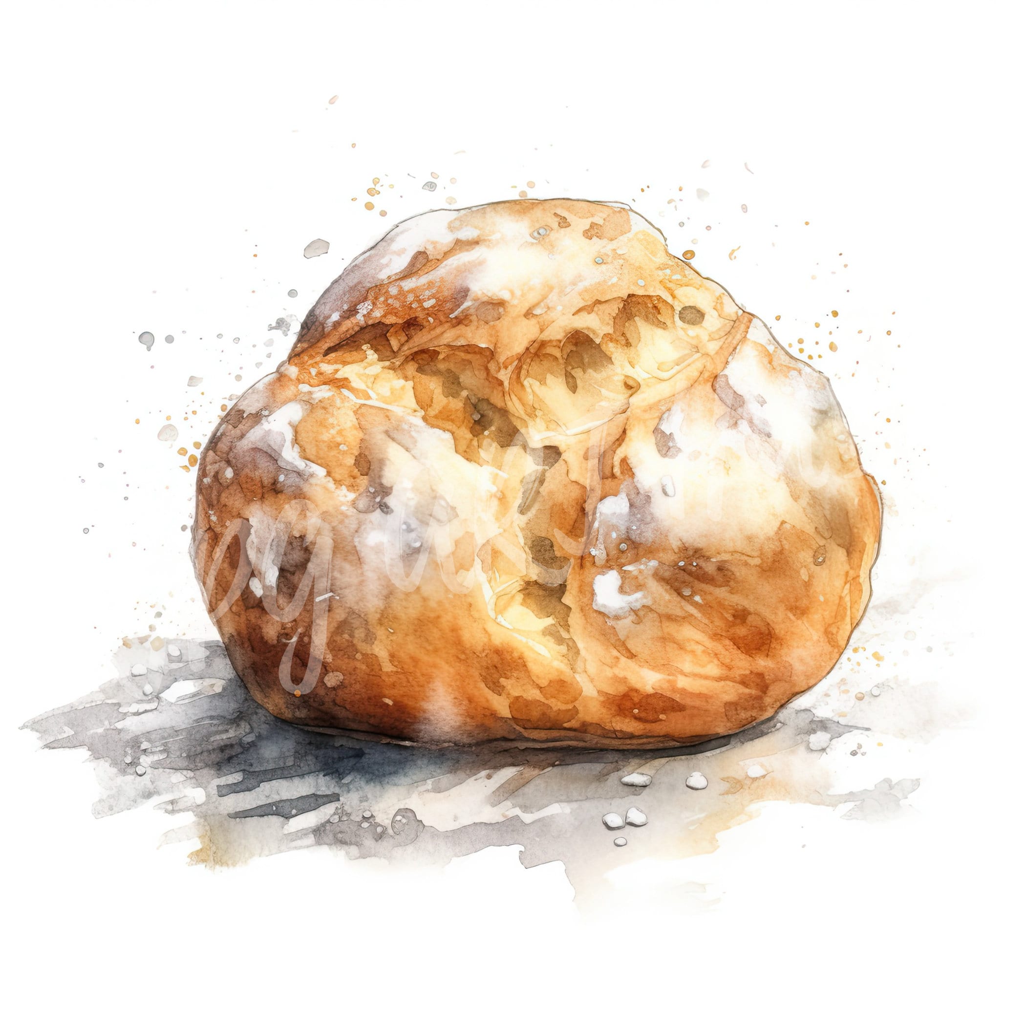 Watercolor Bread Clipart, Bakery Bread, Artisan Bread, Digital Download ...