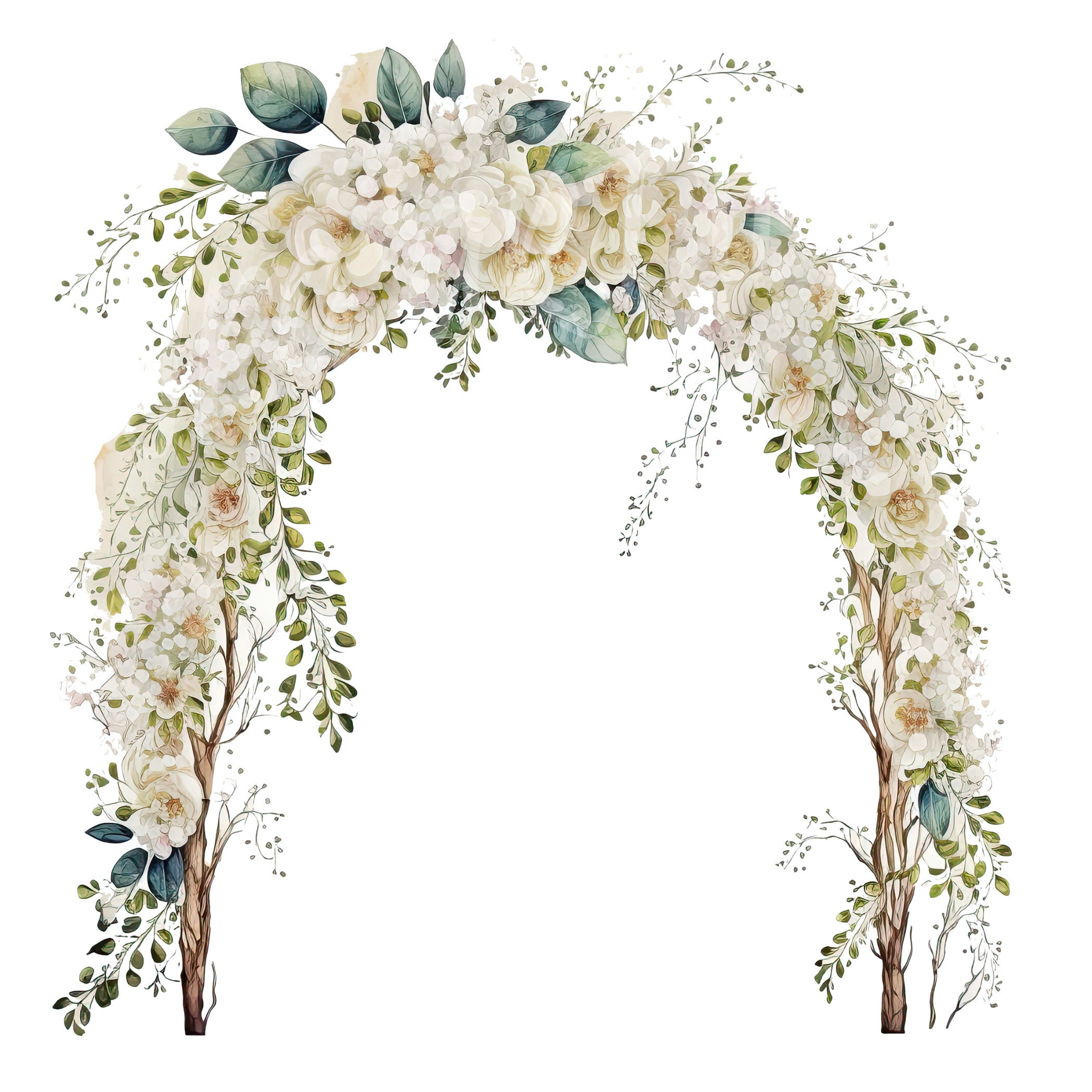 Watercolor Floral Arches Clipart Floral Wedding Arch Floral Arch High ...