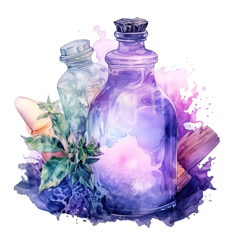 Watercolor Magic Wizard Clipart Bundle Cute Halloween - Etsy