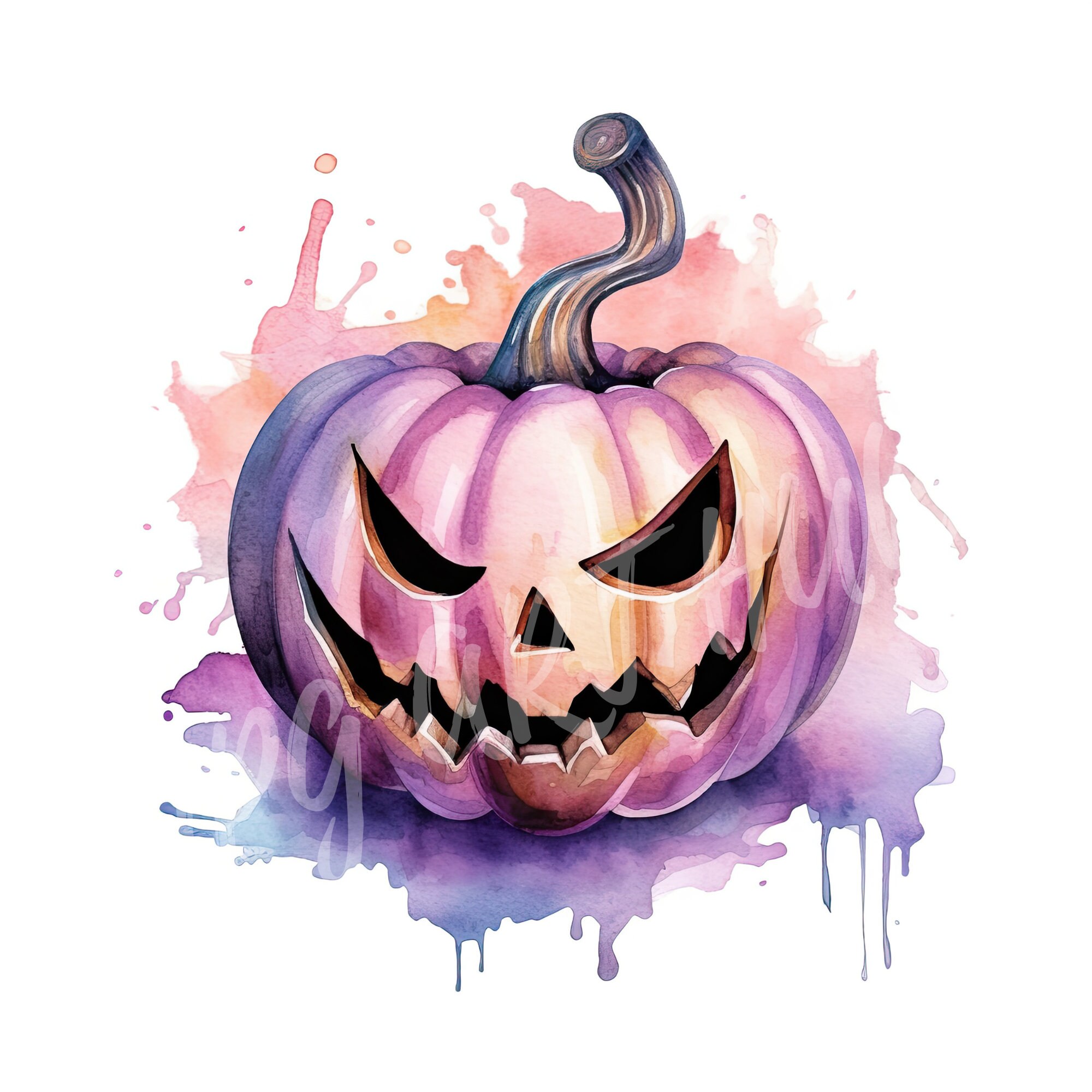 Watercolor Pink Halloween Clipart Bundle, Witch Clipart, High Quality ...