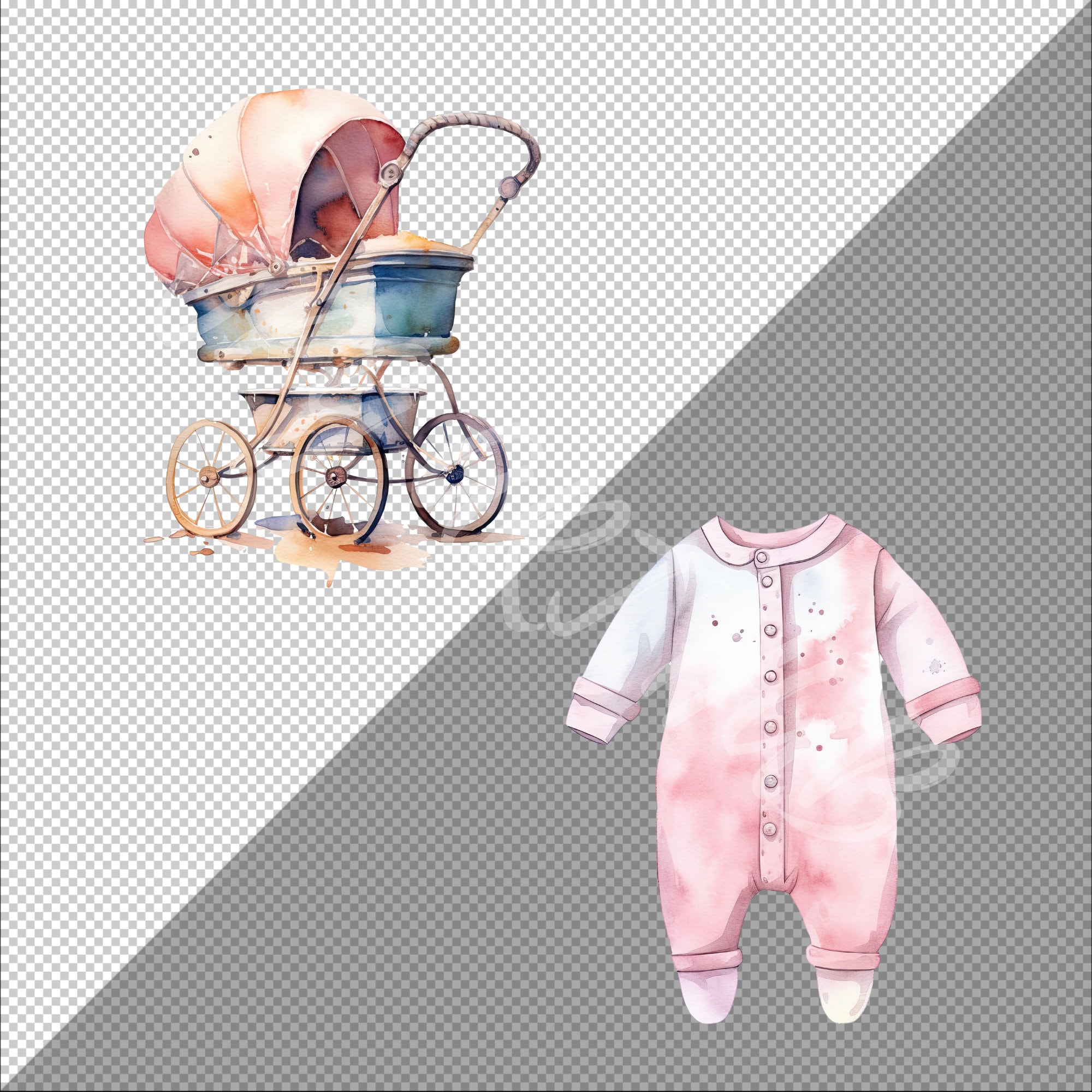 Watercolor Girl Baby Shower Clipart, Girl Clipart, Baby Clipart PNG ...