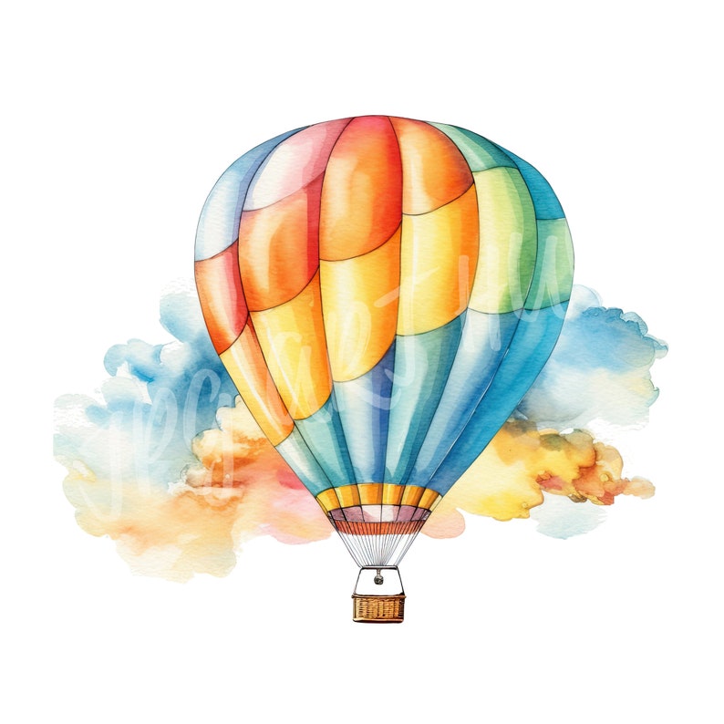 Watercolor Hot Air Balloons Clipart Bundle Travel Clipart - Etsy