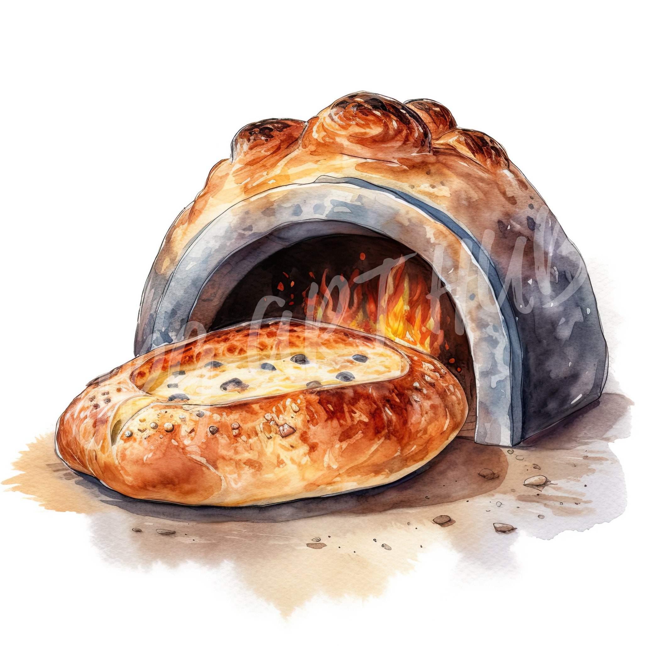 Watercolor Bread Clipart, Bakery Bread, Artisan Bread, Digital Download ...