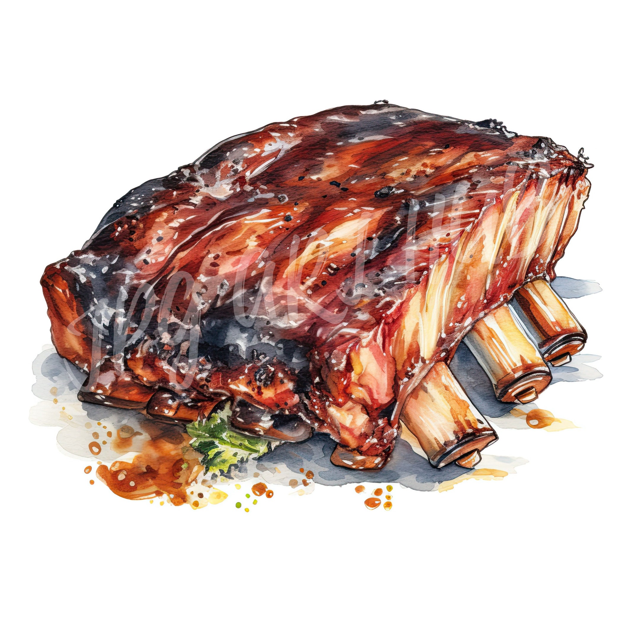 Watercolor BBQ Weekend Clipart, Summer Barbecue, Food Clipart, Digital ...