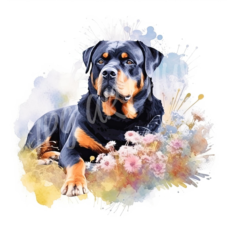 Watercolor Rottweiler Clipart High Quality JPG Digital - Etsy