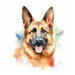 Watercolor German Shepherd Clipart, High Quality JPG, Digital Download ...