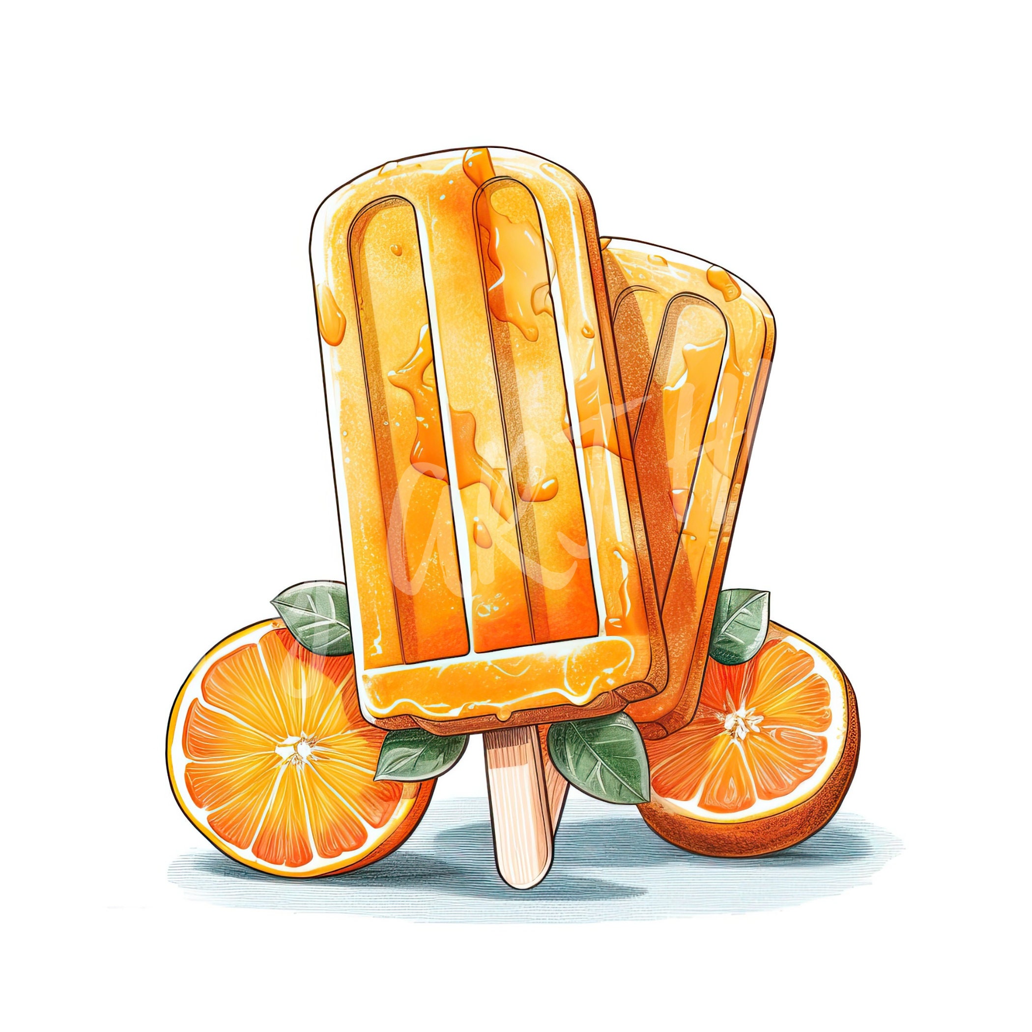 Watercolor Fruit Popsicles Clipart, Summer Popsicle, Watercolor Clipart ...