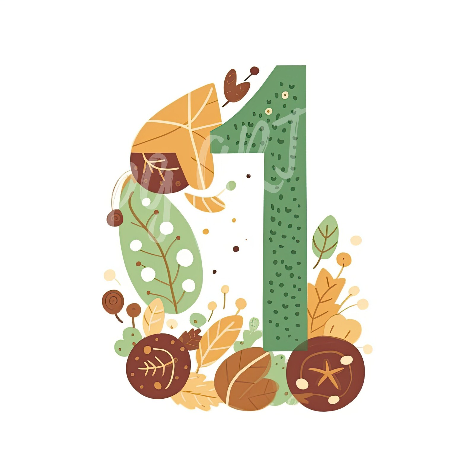 Watercolor Autumn Numbers Clipart, Autumn Clipart, Digital Download ...