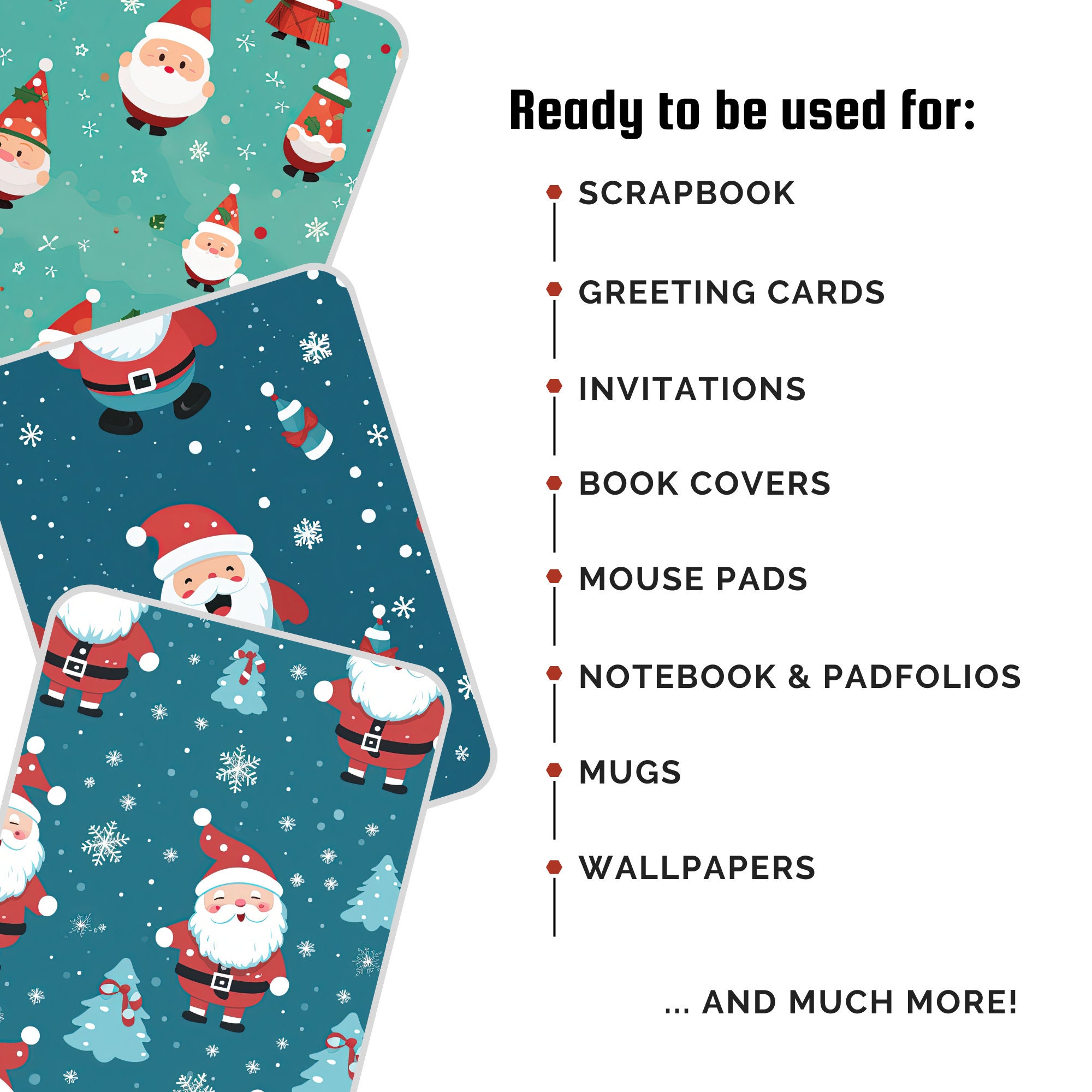 Seamless Christmas Santa Claus Digital Paper, Christmas Seamless ...