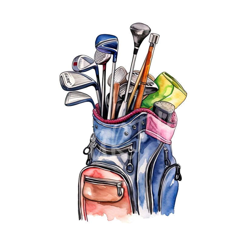Watercolor Golf Clipart Golfer Clipart Golf Gifts Digital - Etsy