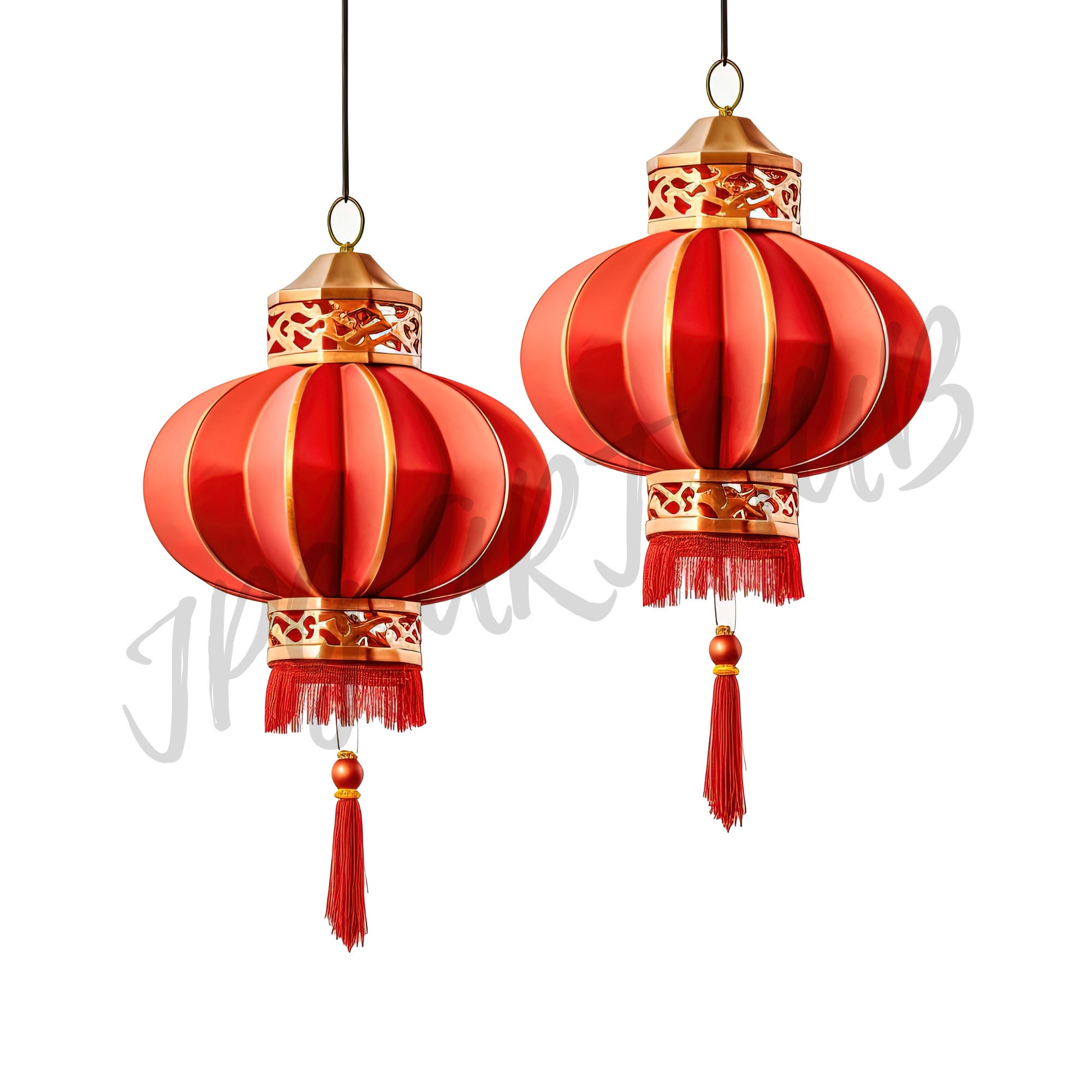 Watercolor Chinese Lanterns Clipart, Paper Lantern, High Quality JPG ...