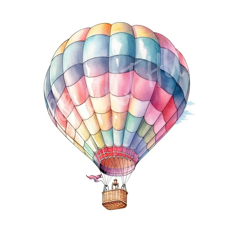 Watercolor Hot Air Balloons Clipart Bundle Travel Clipart - Etsy