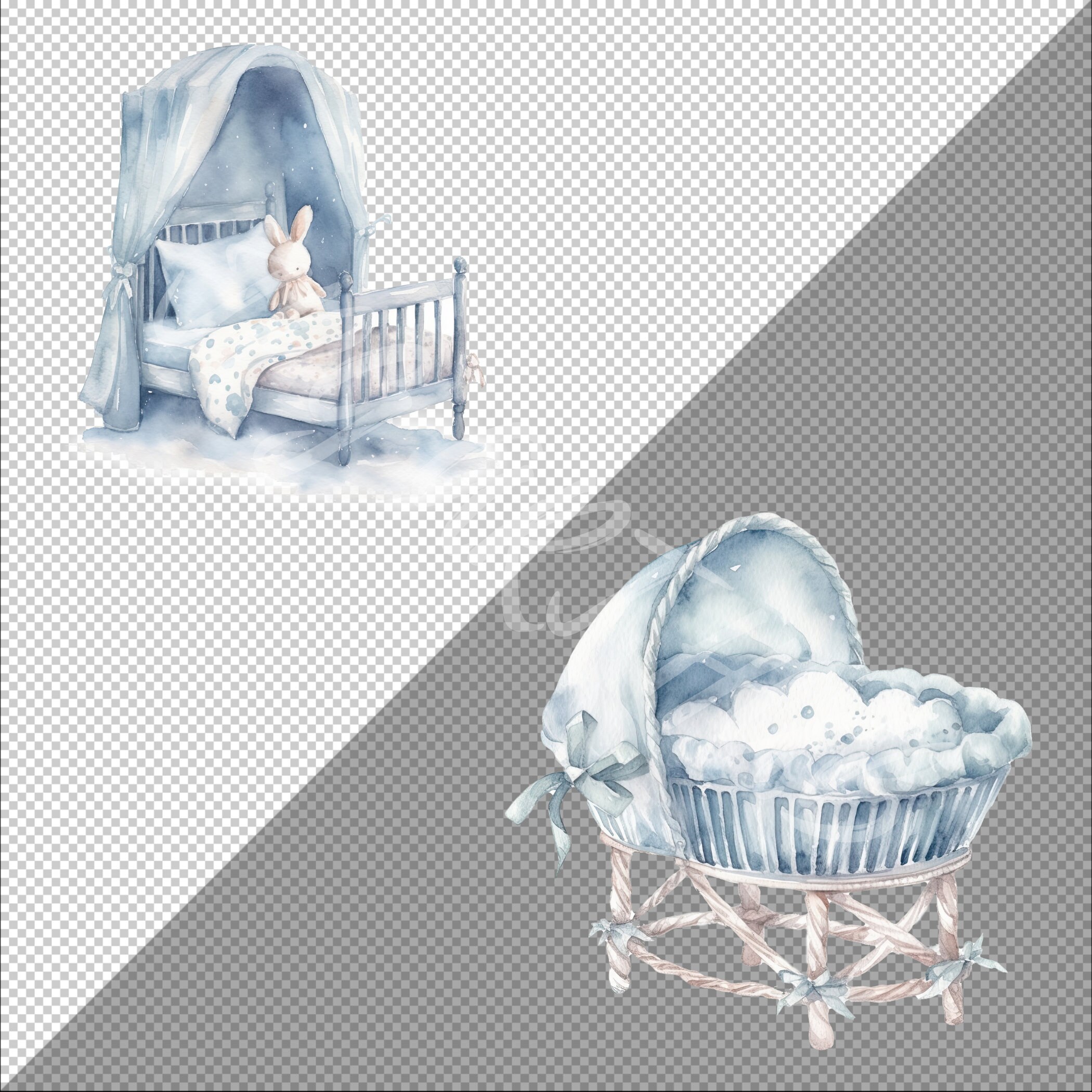 Watercolor Newborn Baby Boy Clipart Bundle, Newborn Clipart, Baby ...