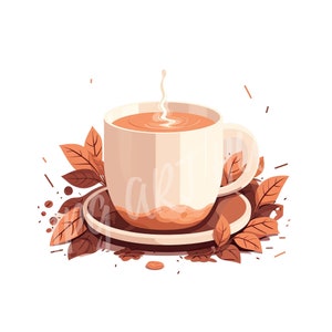 8bit Pixel Autumn Coffee Clipart, High Quality JPG, Digital Download ...