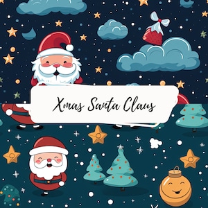 Seamless Christmas Santa Claus Digital Paper, Christmas Seamless ...