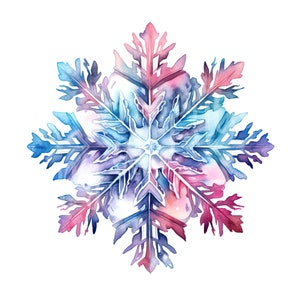 Watercolor Winter Snowflakes Clipart, High Quality JPG, Digital ...