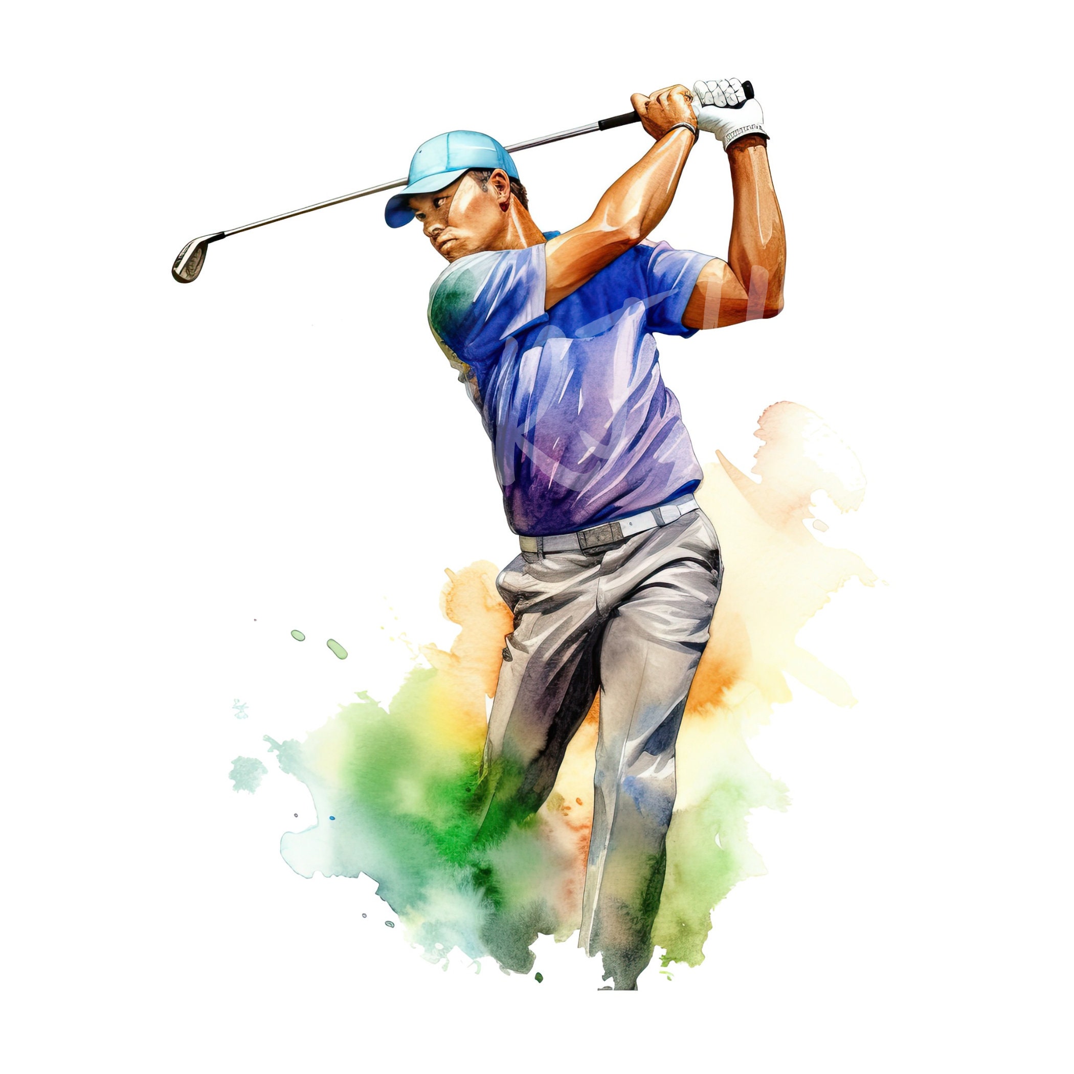 Watercolor Golf Clipart, Golfer Clipart, Golf Gifts, Digital Download ...