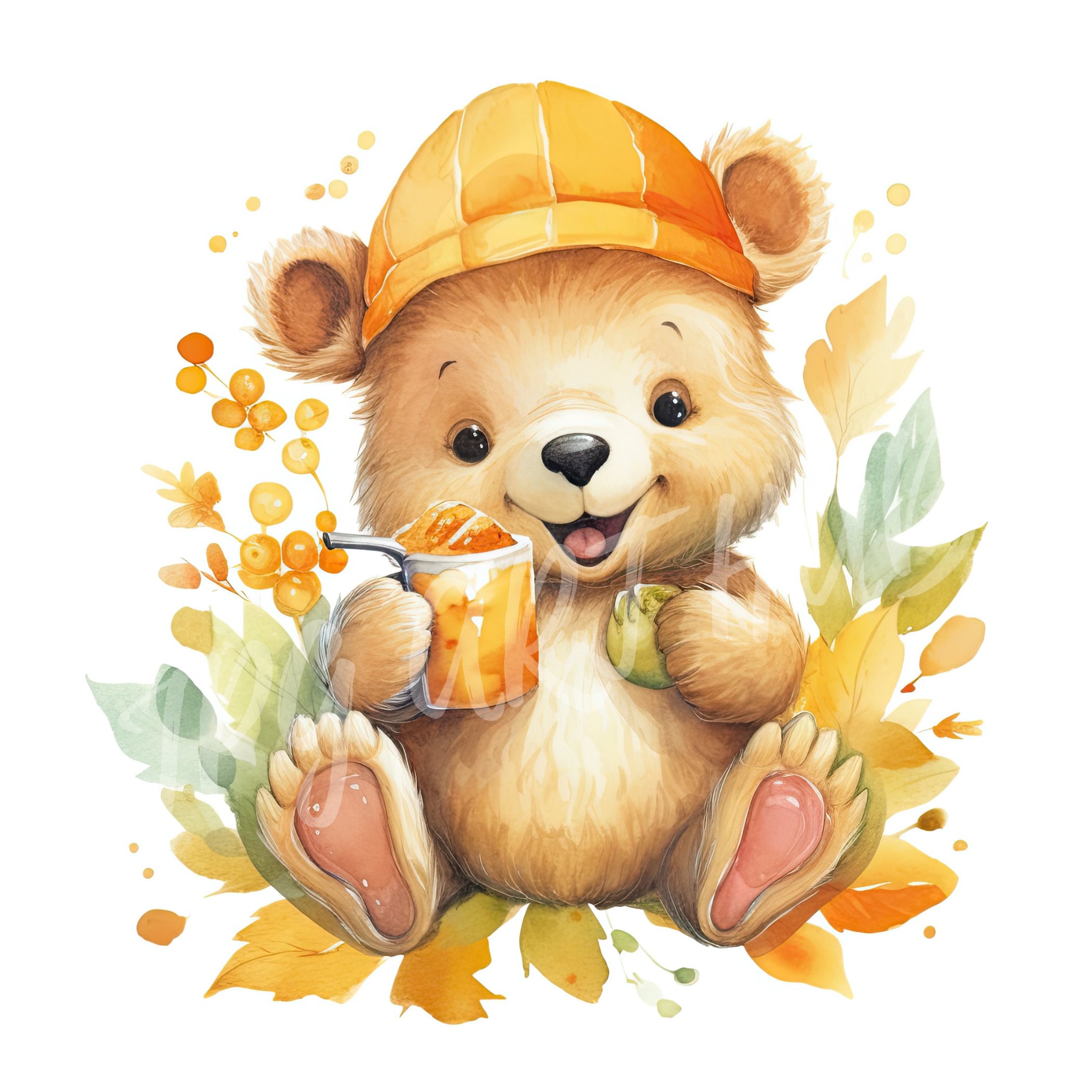 Watercolor Baby Bear Clipart Pack, Nursery Watercolor, Cute Bear ...