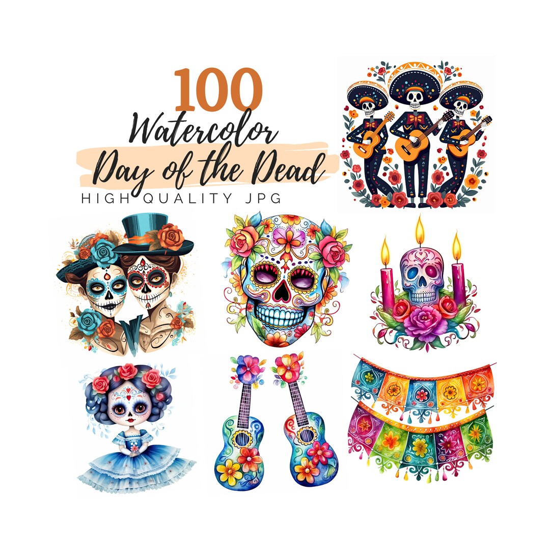 Day of the Death Clipart Bundle, High Quality JPG, Digital Download ...
