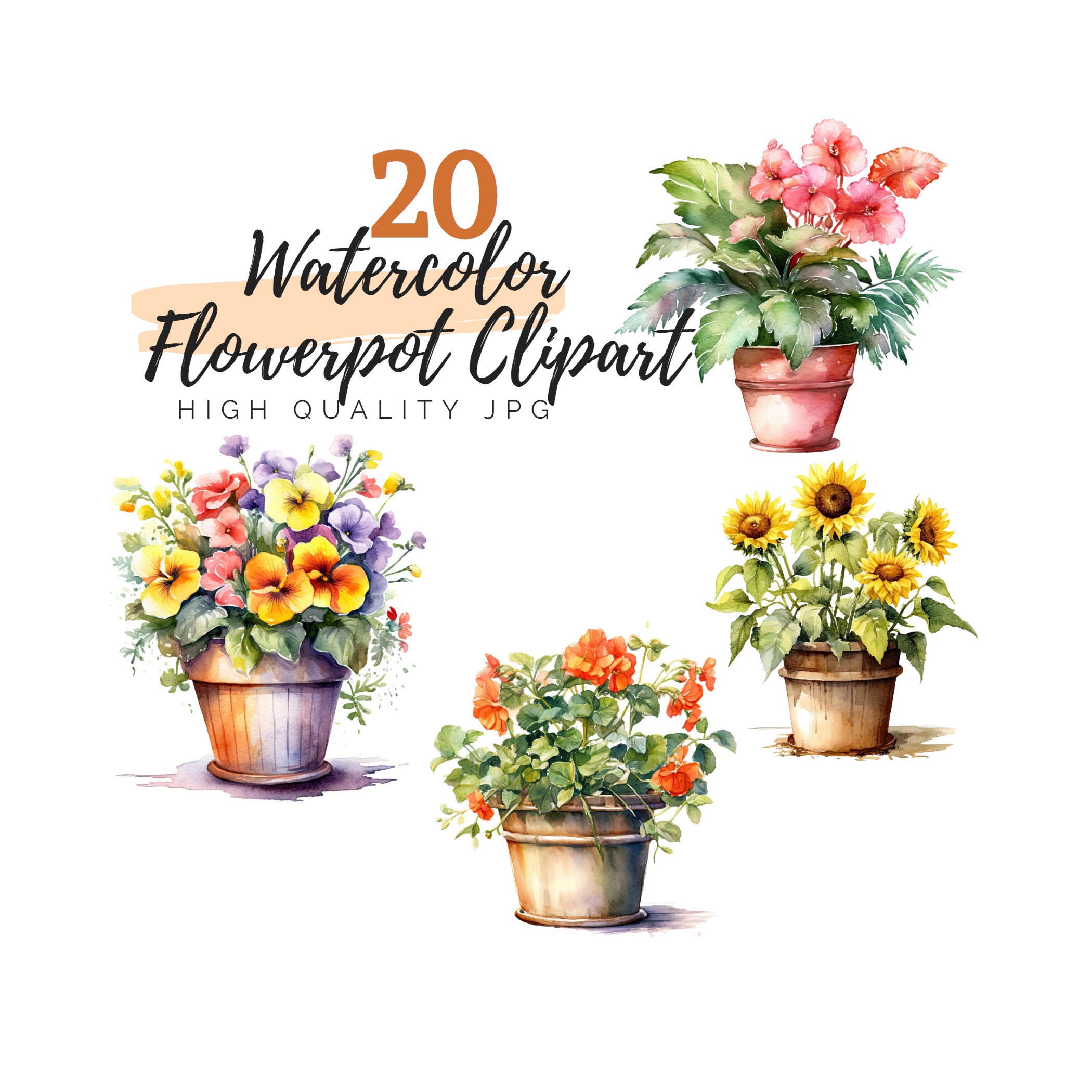 Flowers In Flower Pot Clipart