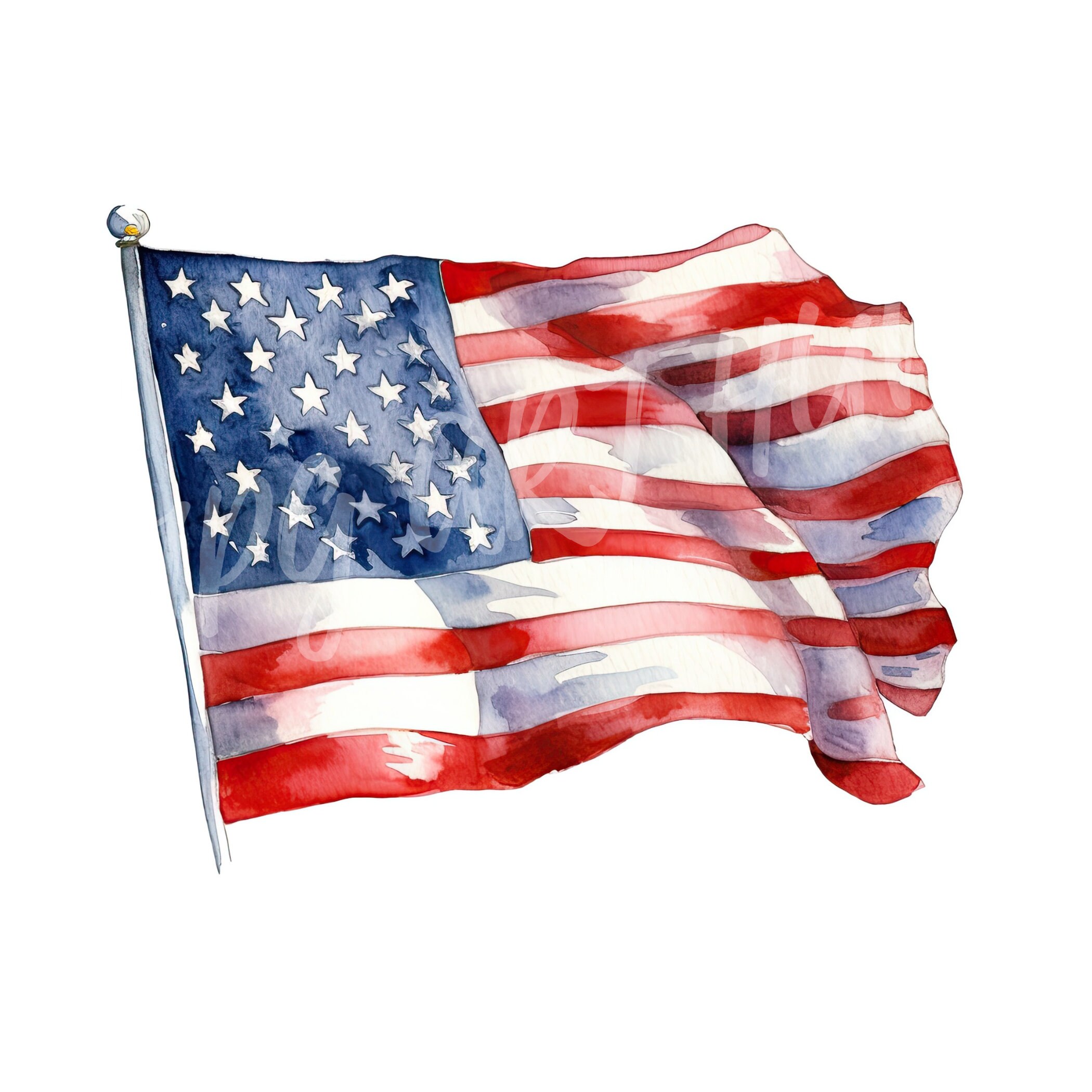 Watercolor 4th of July Clipart Bundle, Independence Day Clipart ...