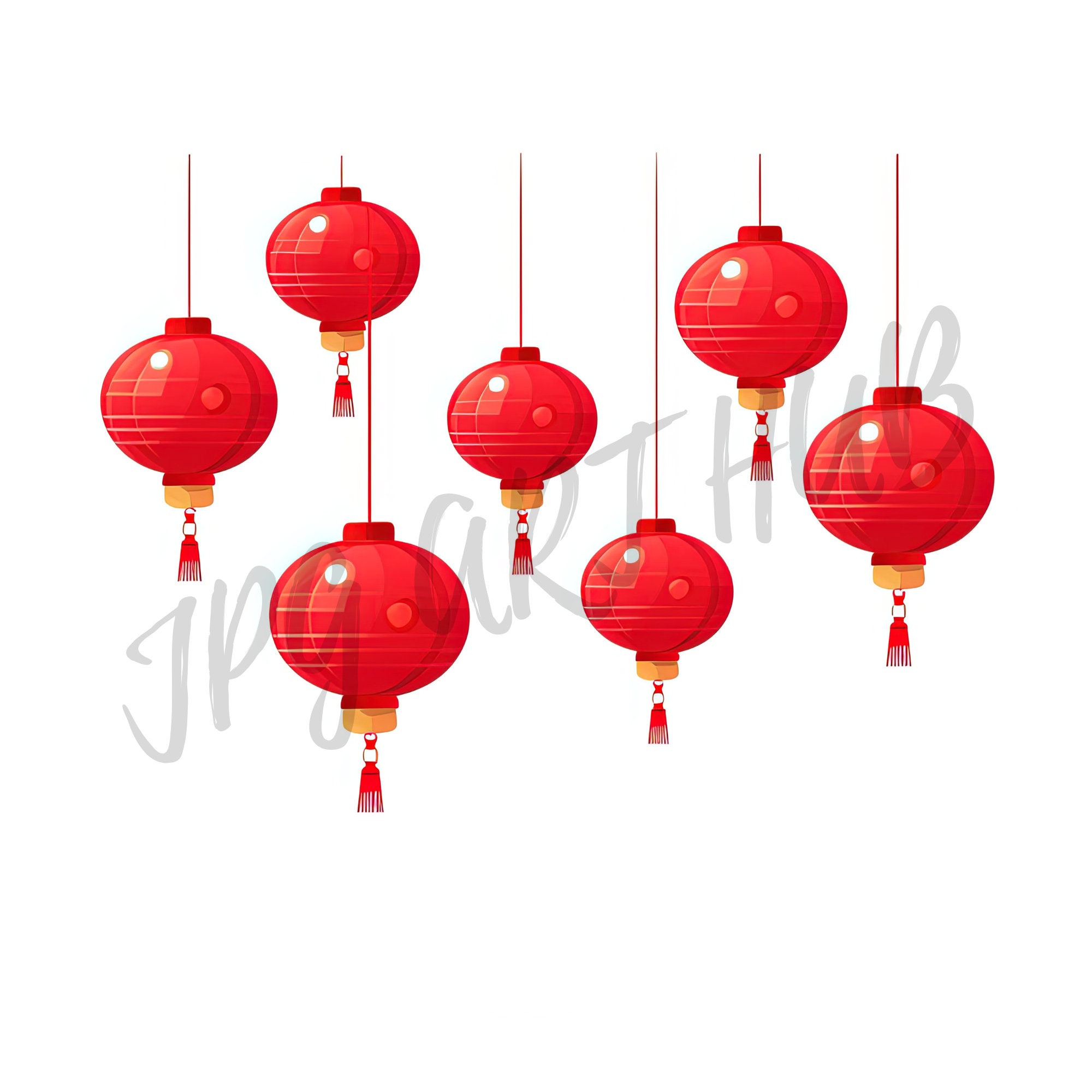Watercolor Chinese Lanterns Clipart, Paper Lantern, High Quality JPG ...