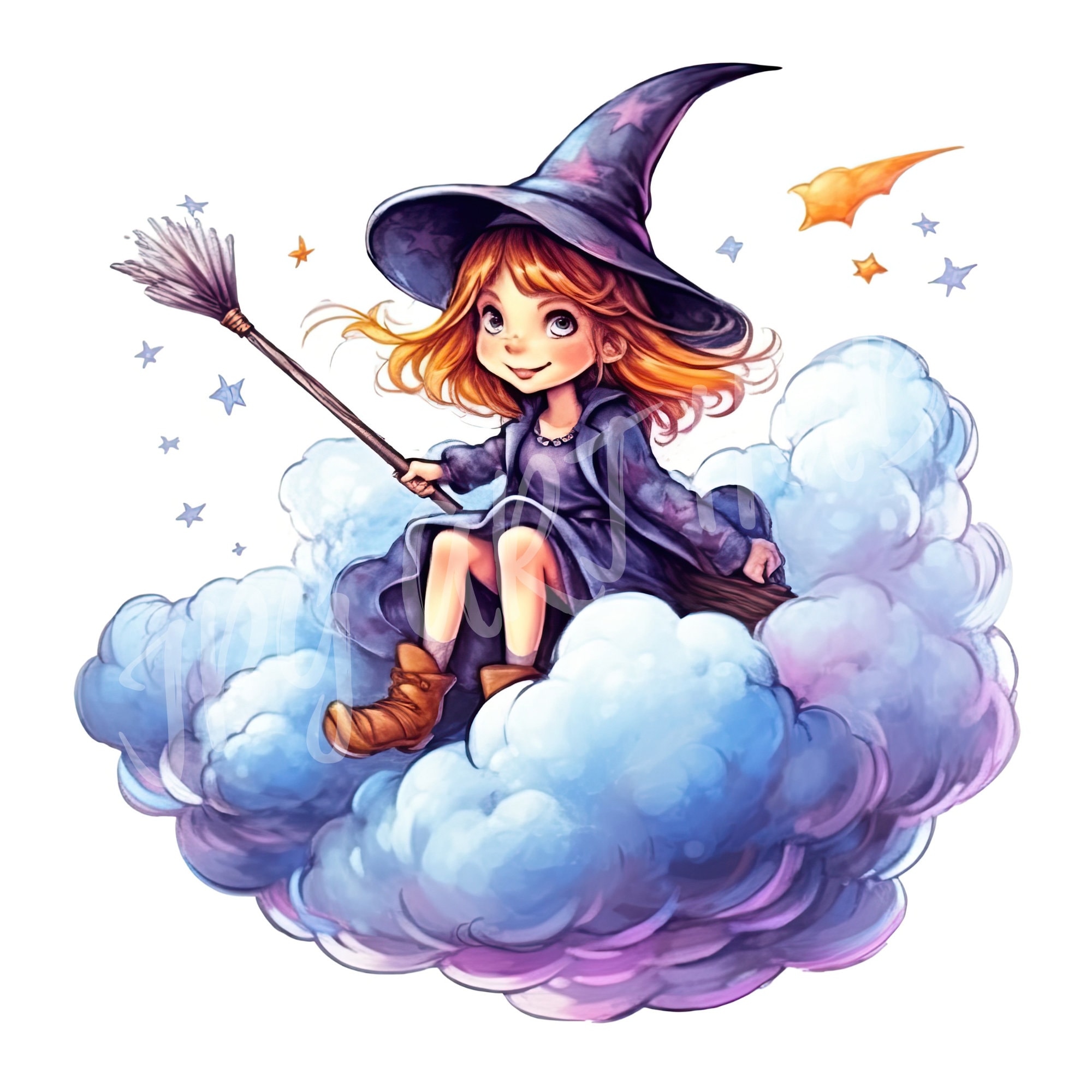 Cute Little Witch Clipart Halloween Clipart High Quality - Etsy