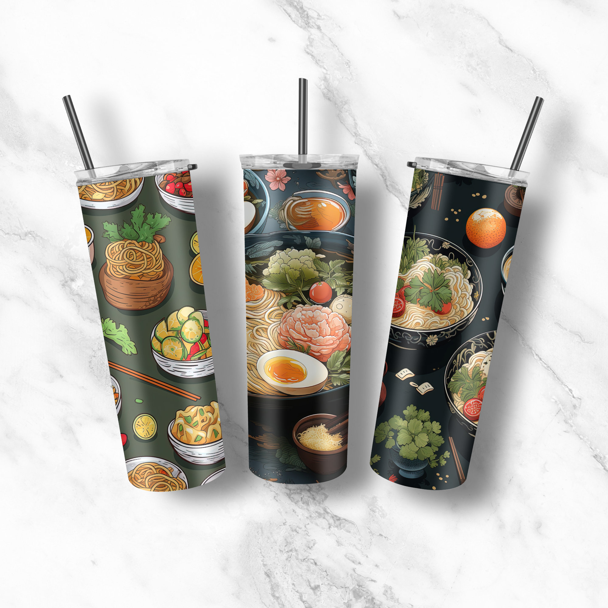 Seamless Ramen Digital Paper Pack, Dim Sum Seamless Pattern, Ramen ...