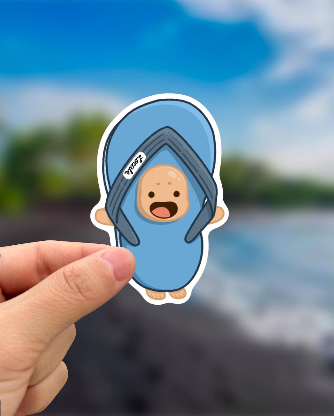 Hawaii Local Slipper Sticker - Etsy