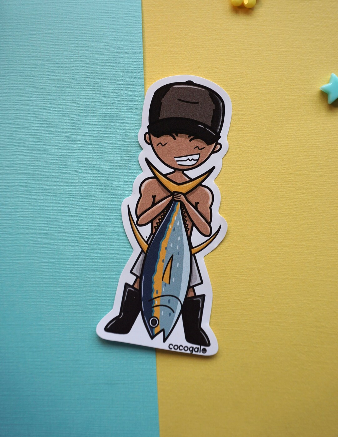 Fisherman Sticker - Etsy